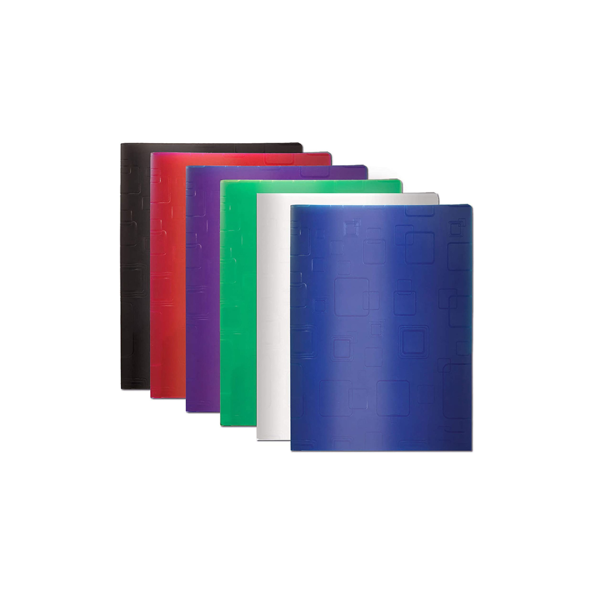 Bazic Double Pocket Bubble Embossed Poly Portfolio - Cubes Pattern ...