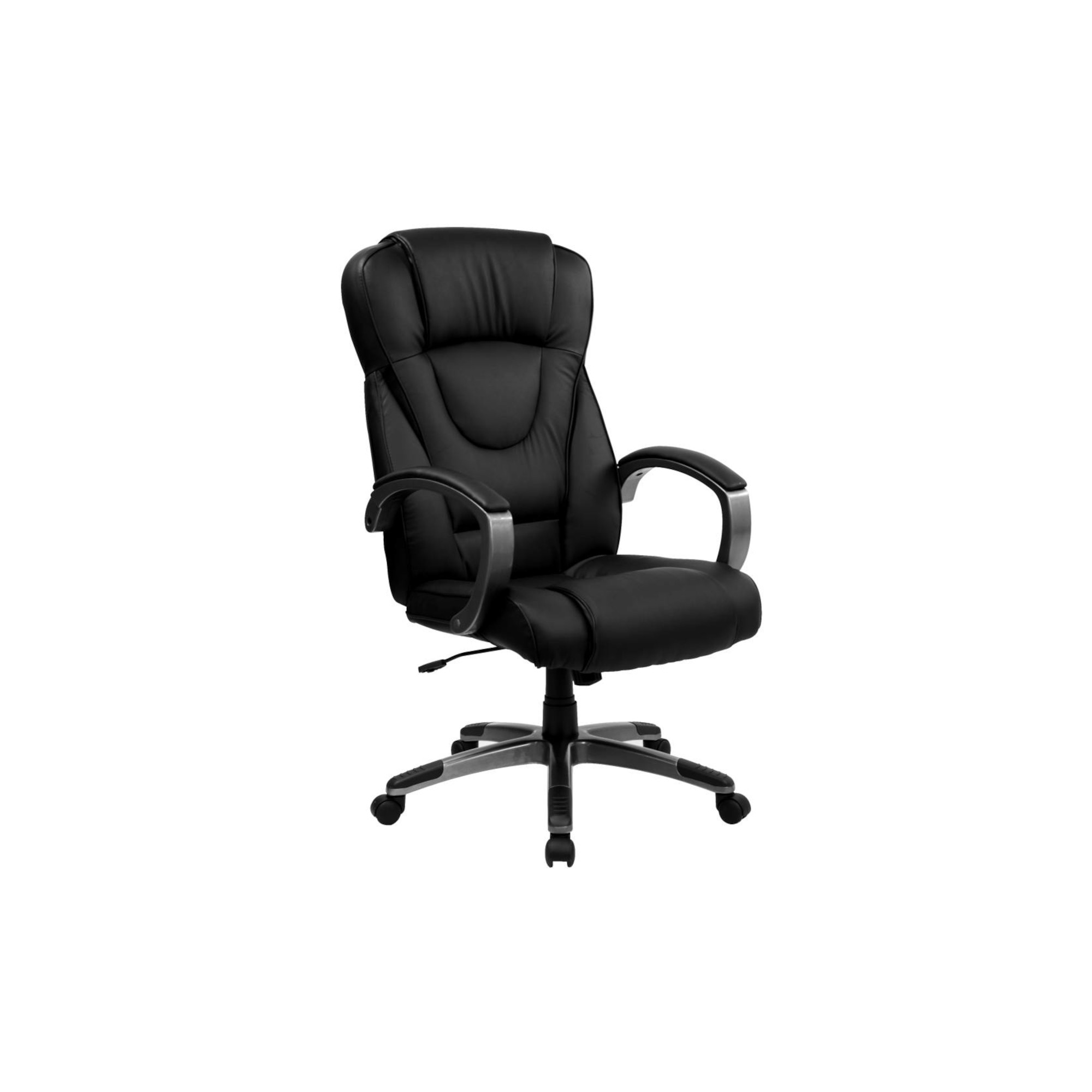 Leather High Back Executive Swivel Chair with Titanium - Nylon Base ...